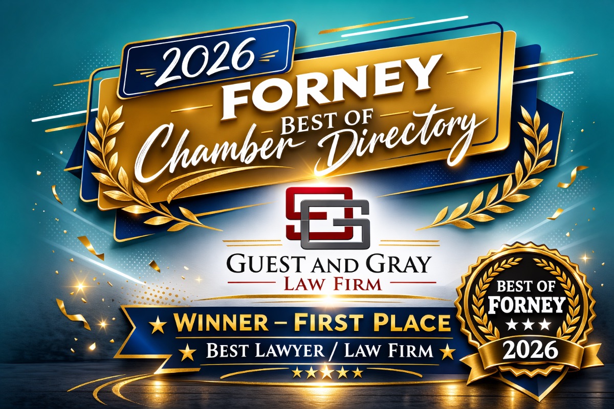Forney Chamber Awards Guest & Gray Best Law Firm in Forney for 2026