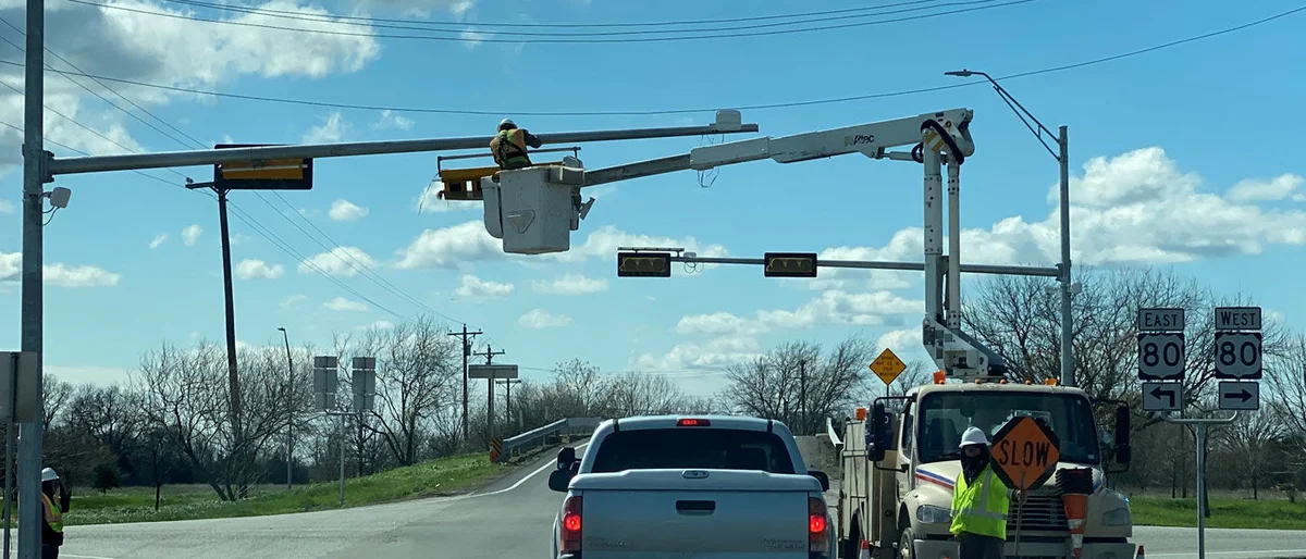 New traffic signal at FM 460, U.S. Highway 80 service road and new ...