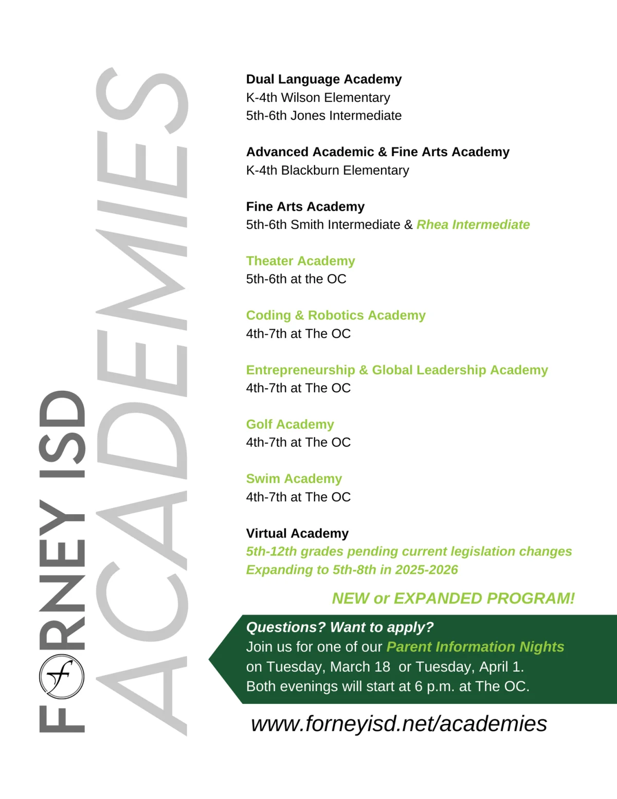 Forney ISD is proud to announce the next big expansion of its choice ...